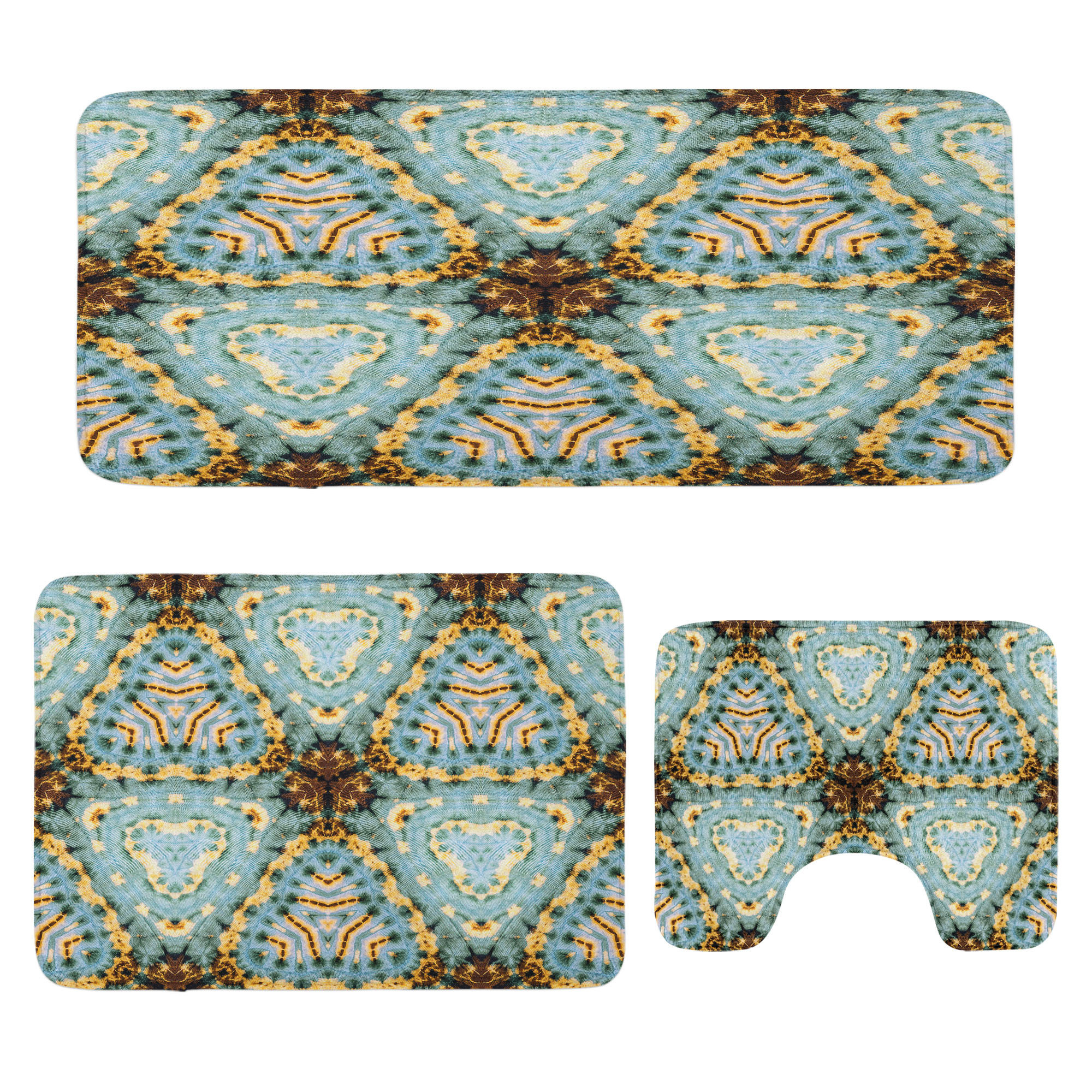East Urban Home Ethnic Bathroom Rug Set 3 Pieces U-Shape & Rectangle ...