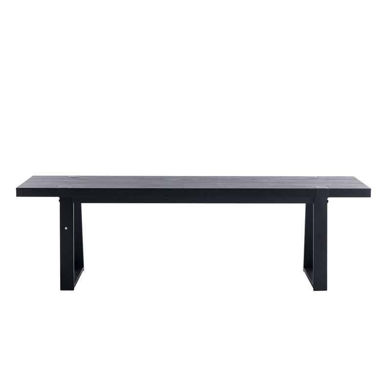 Ebern Designs Leira Modern Wood Bench 60” Industrial Table Benches with ...