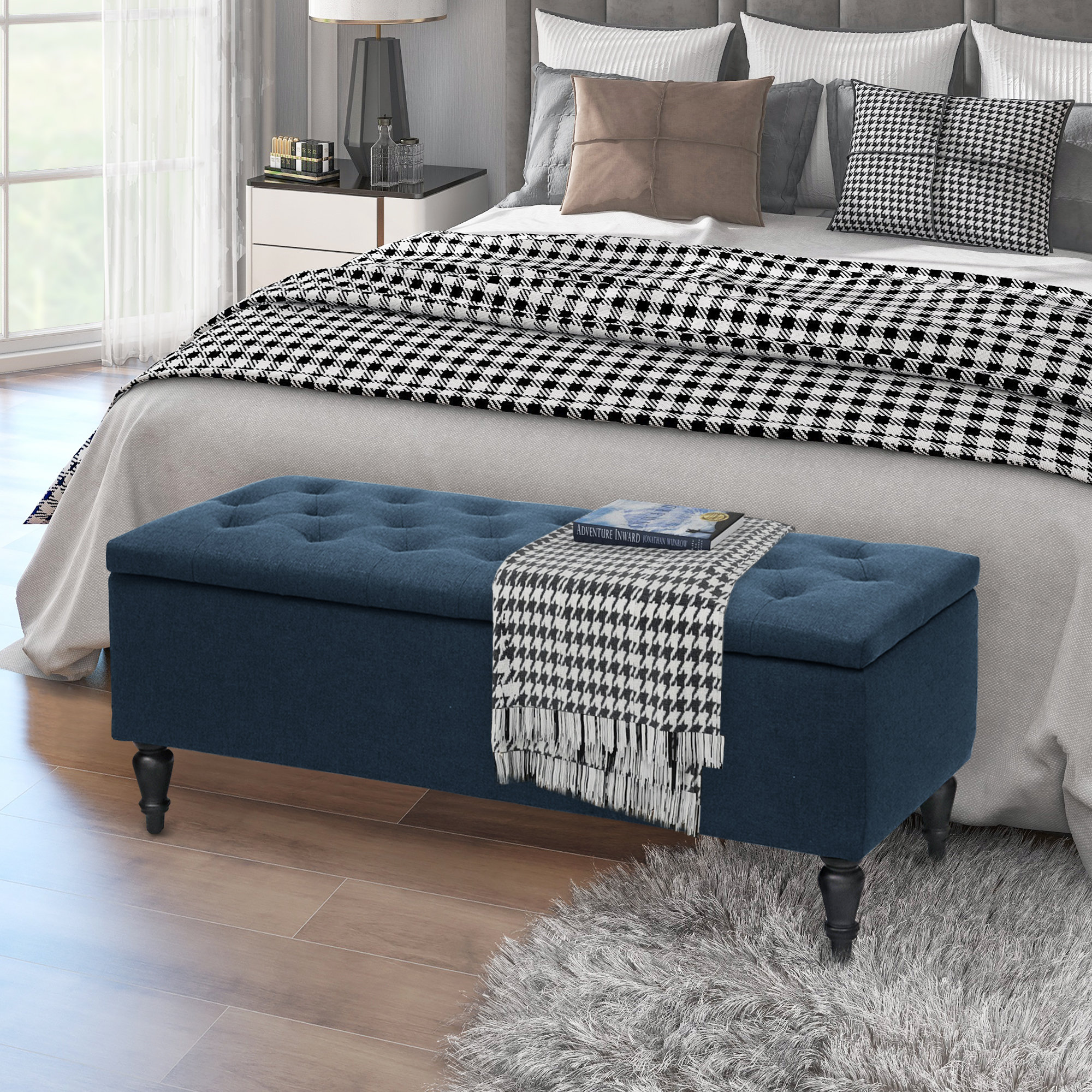 Alcott Hill® Albara Upholstered Flip Top Storage Bench | Wayfair