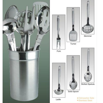 Universal Housewares Stainless Steel Assorted Kitchen Utensil Set with ...