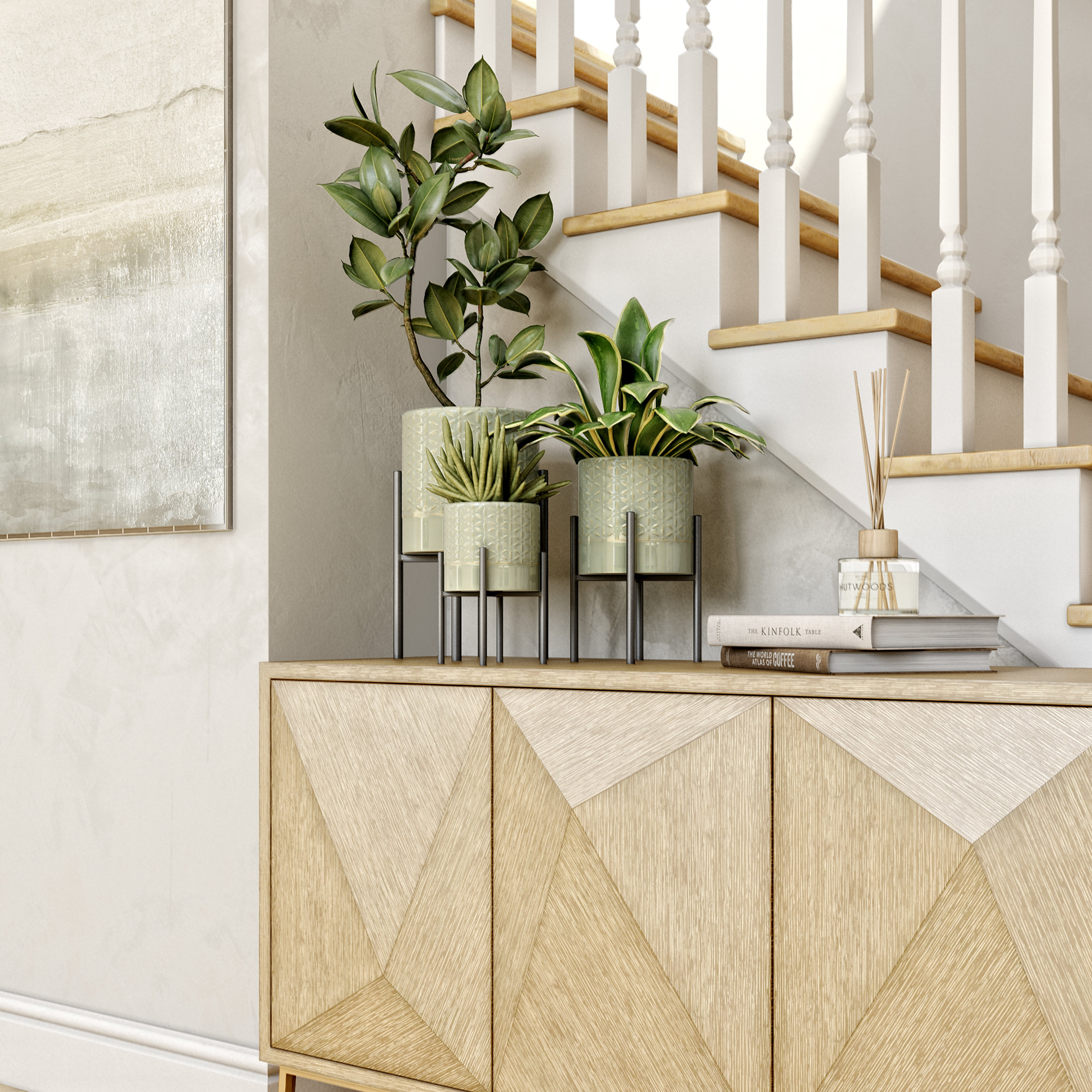 Mercury Row® Cosima Round Metal Table Top Pot Planters Set & Reviews ...