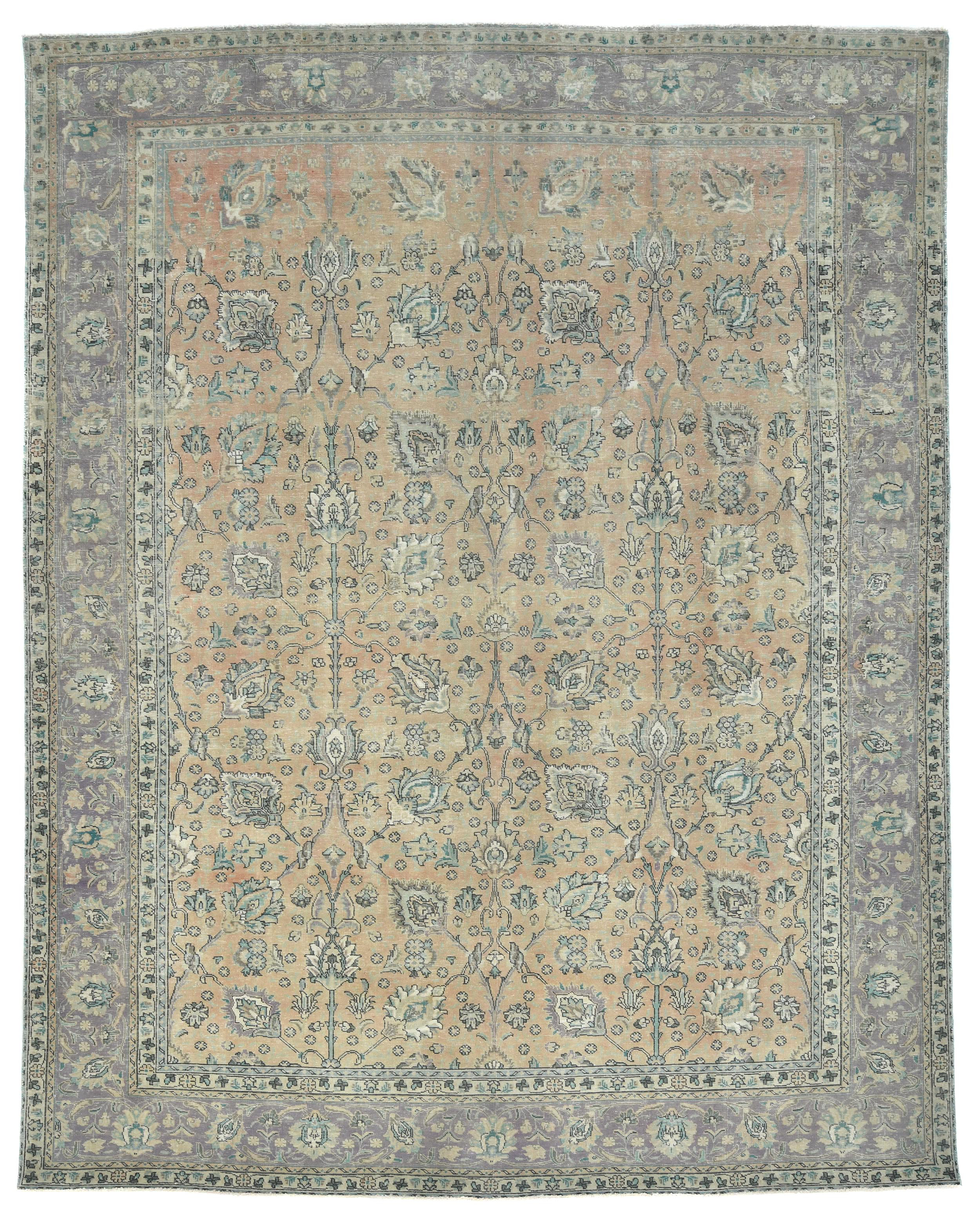 ADMINRUGS One-of-a-Kind Muted Peach Traditional 10X12'5 Oriental Area ...