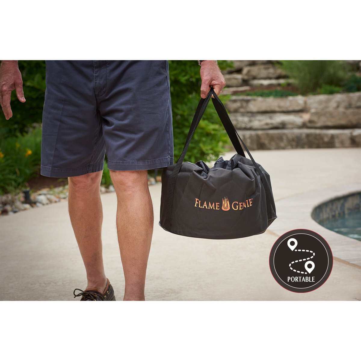 Flame Genie 12.5" H x 13.5" W Stainless Steel Wood Burning Outdoor Fire ...