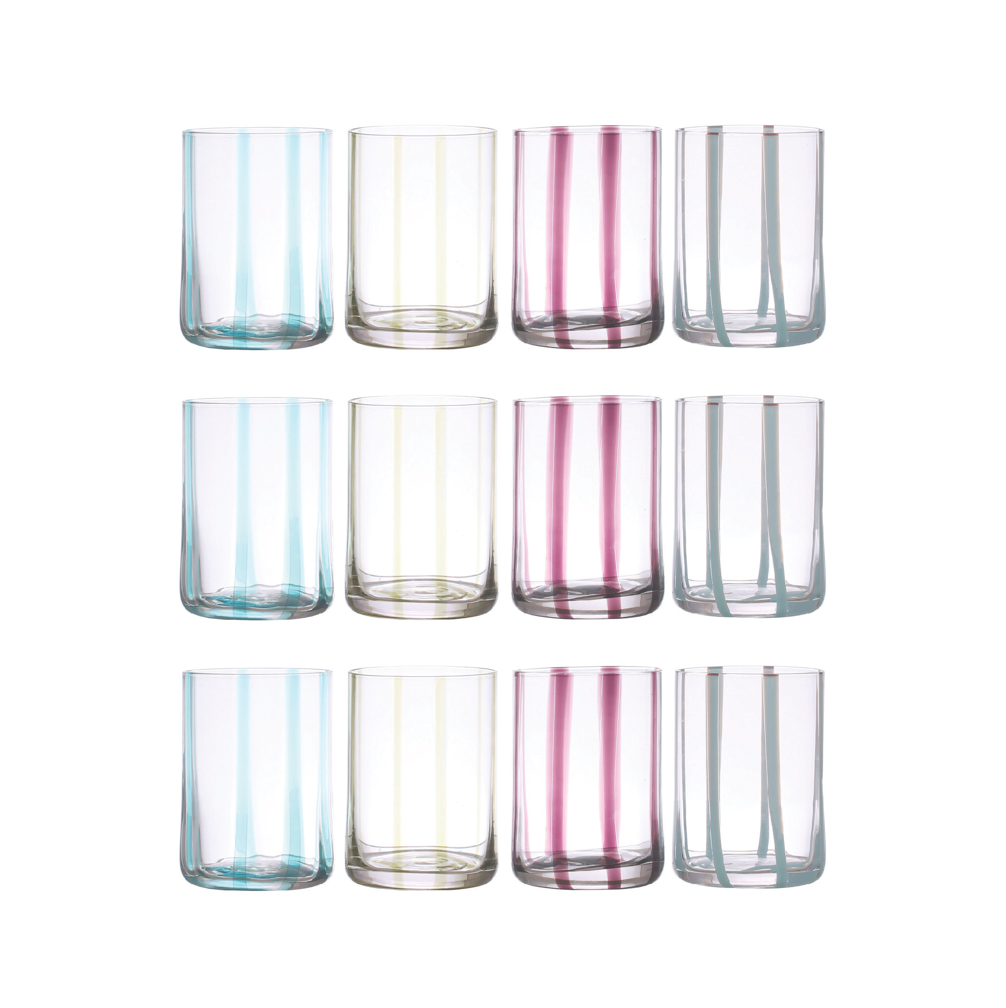 Birch Lane™ Lilia 12 - Piece 12oz. Glass Drinking Glass Glassware Set ...