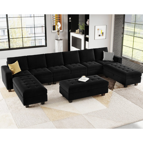 Mercer41 Shavera 7 - Piece Oversized 154.2'' Wide U Shaped L Shaped ...