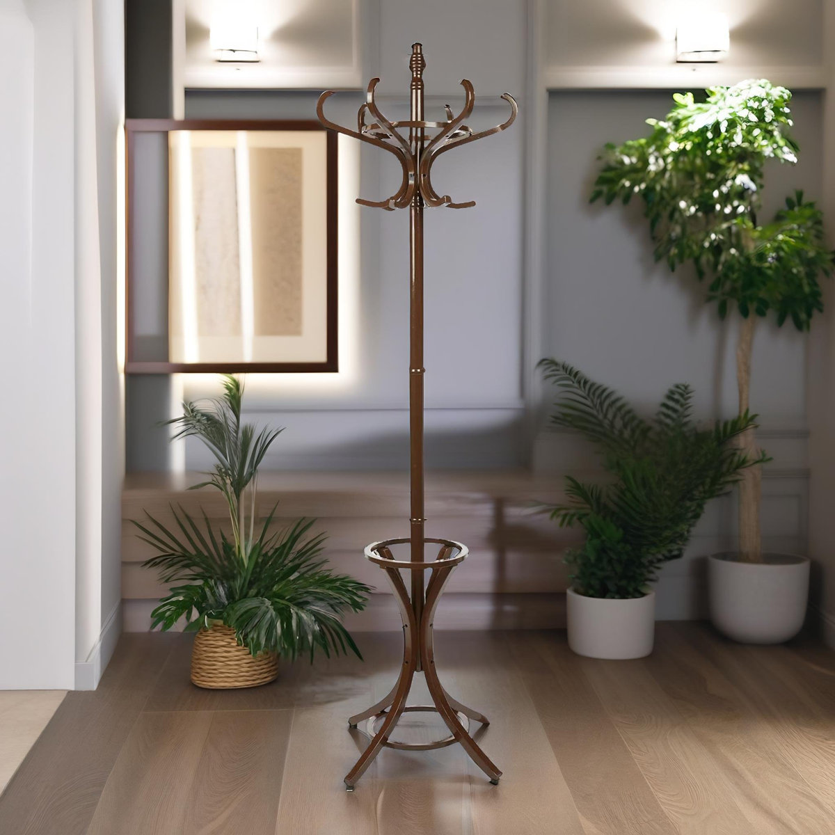 Mason Furniture Solid Wooden Coat Stand with 12 Hooks Coat Rack Hat ...