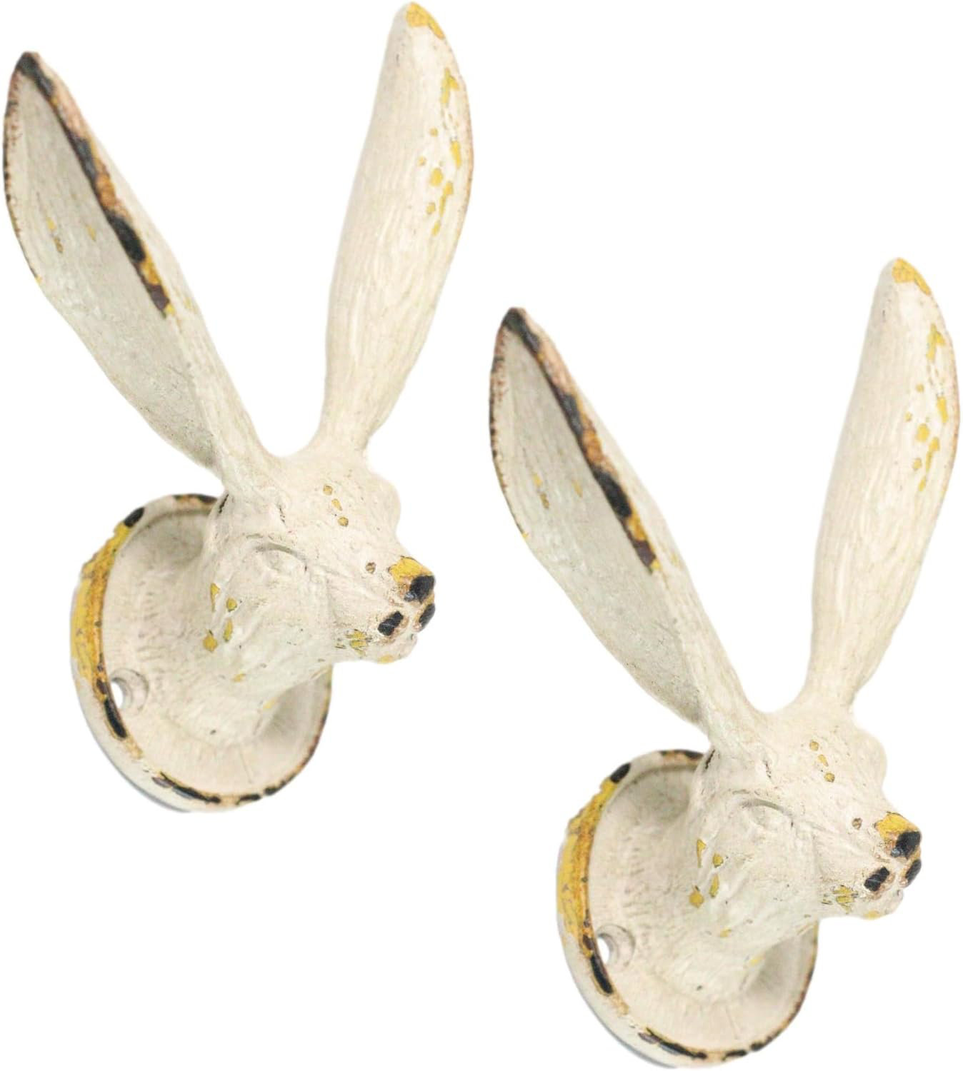 Ophelia & Co. Pack Of 2 Antique White Pewter Cottage Bunny Rabbit Wall ...