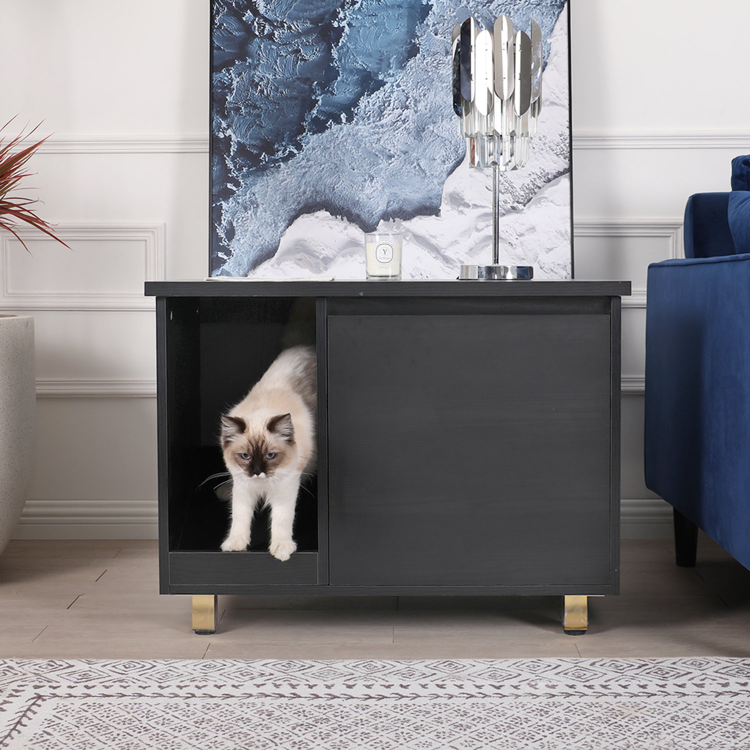 Tucker Murphy Pet™ 32‘’ Black Wood Litter Box Enclosure | Wayfair