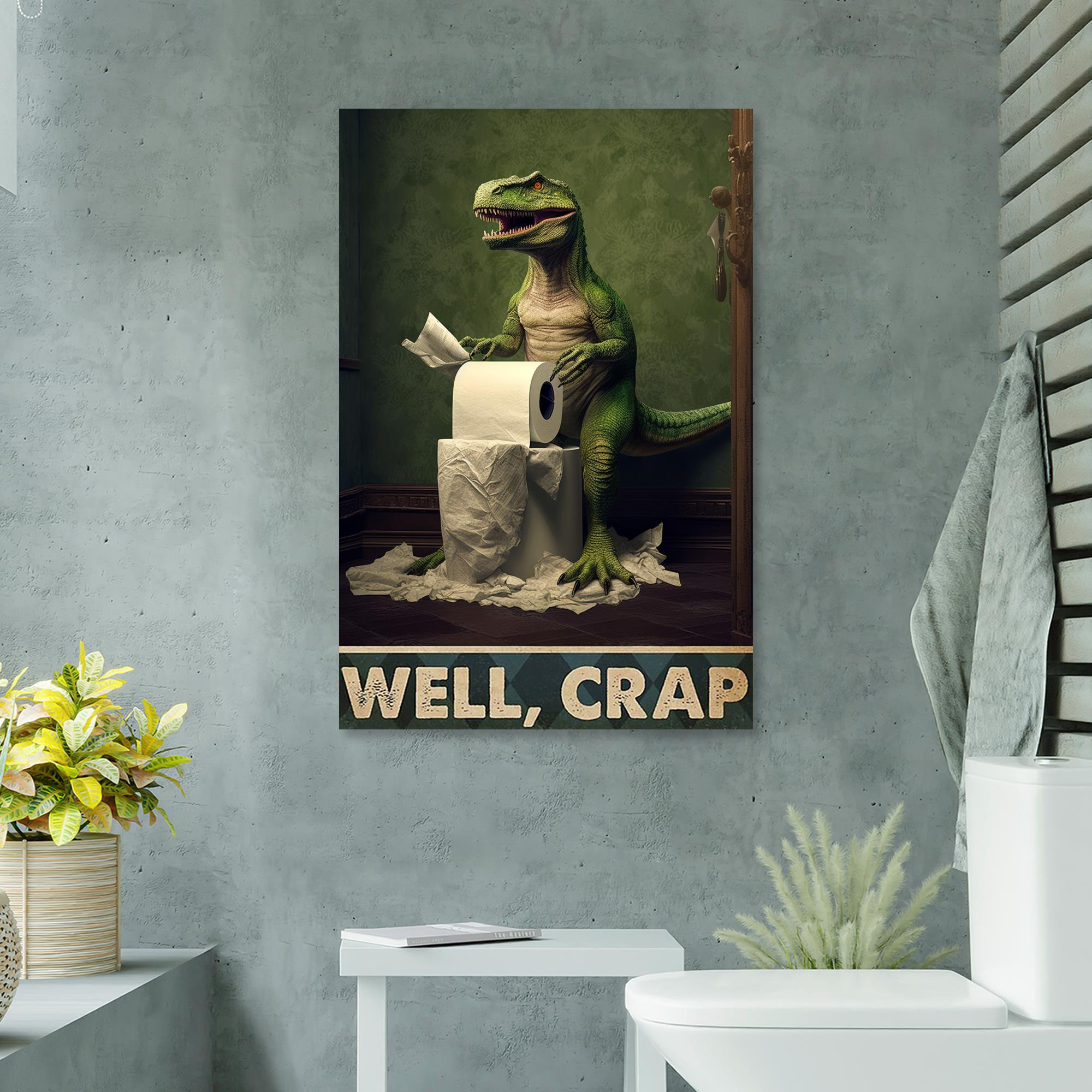 Trinx T Rex Well Crap - 1 Piece Rectangle Graphic Art Print On Wrapped ...