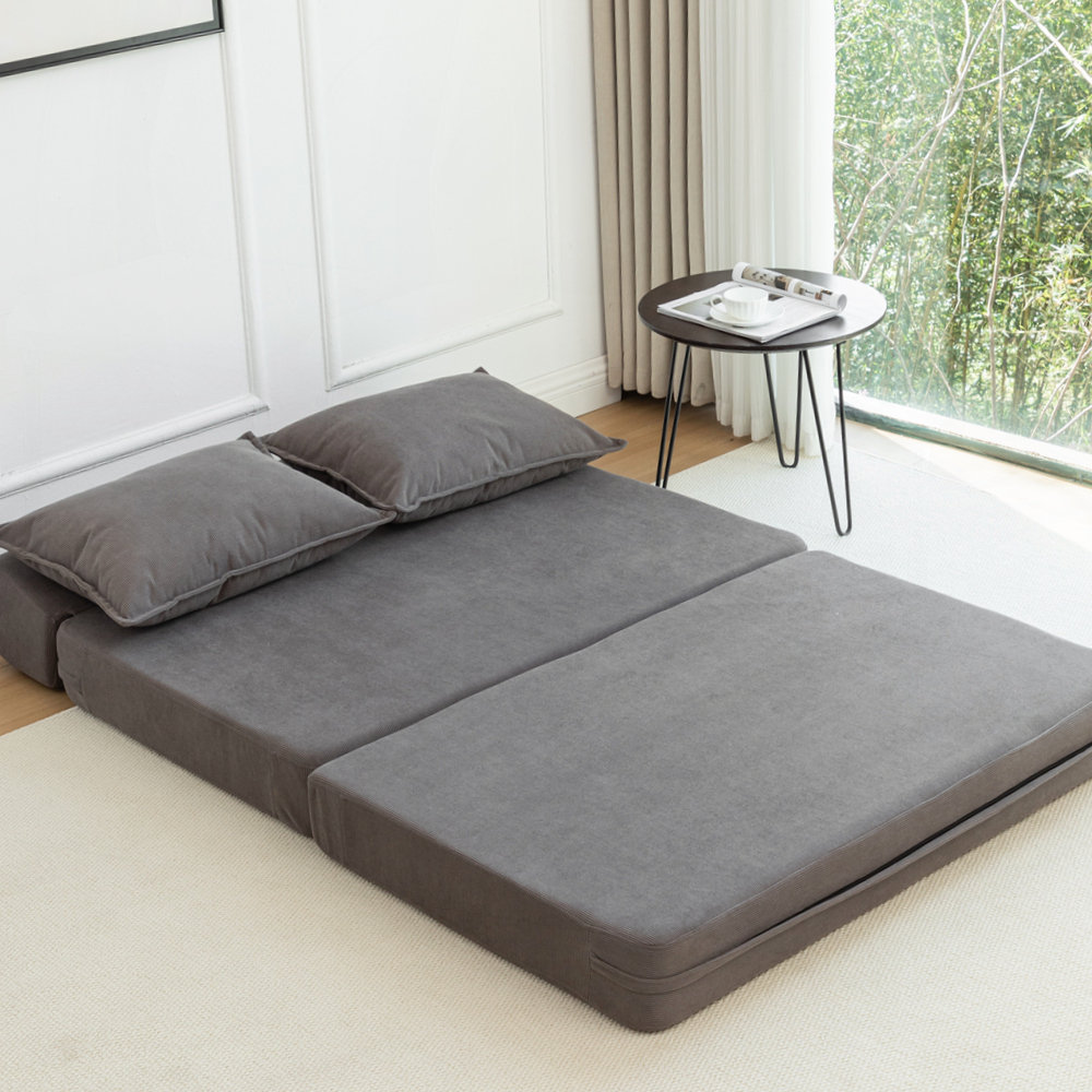 Wrought Studio™ Foldable Sofa Bed Sleeper Lounge Chair with Pillow ...