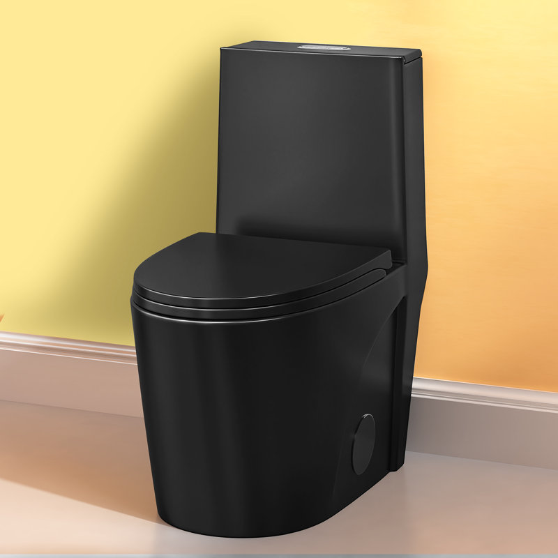 J&S HOME Compact One Piece Toilet 12" Rough-in, Elongated Toilet with ...