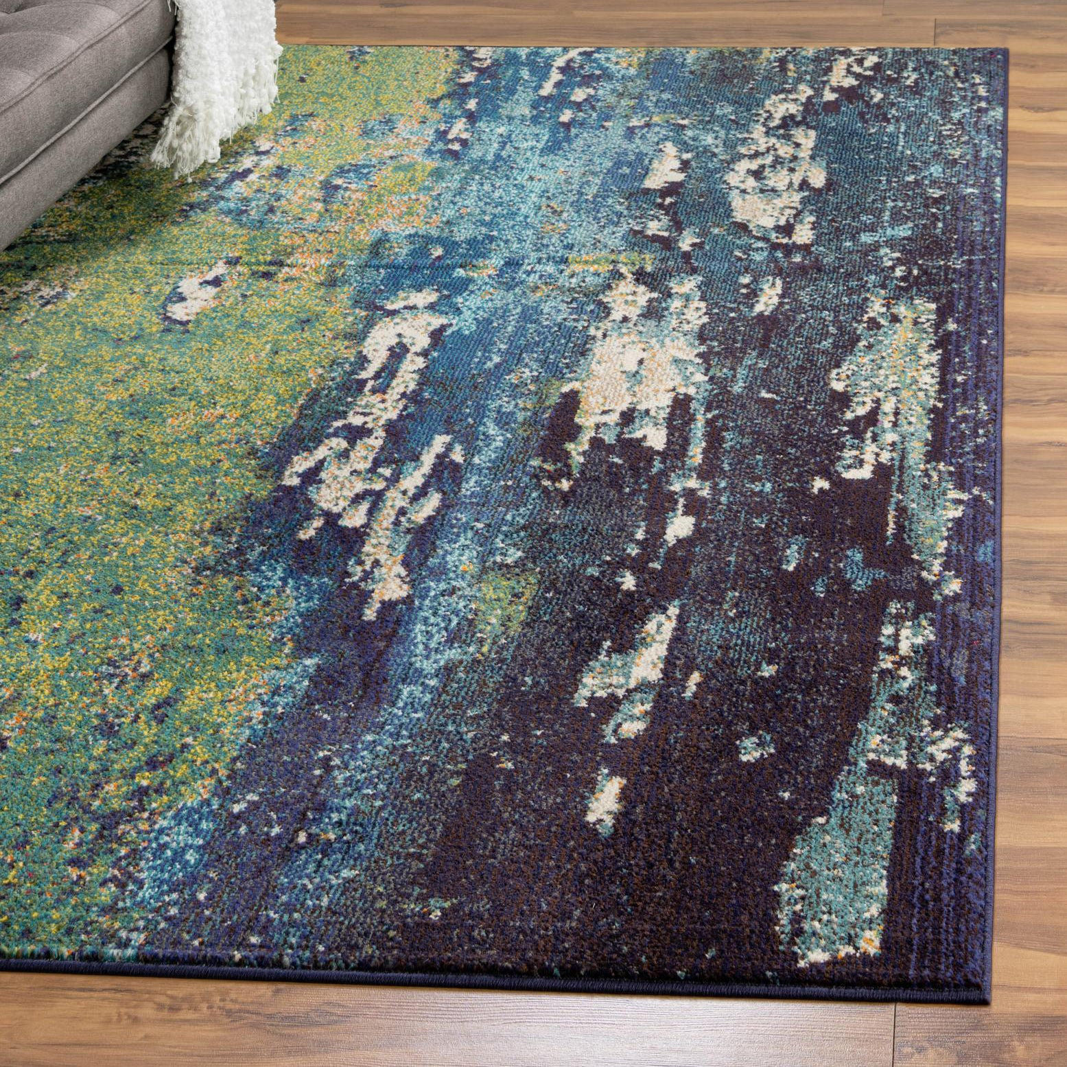 Trent Austin Design® Rizer Abstract Green/Navy Area Rug & Reviews | Wayfair