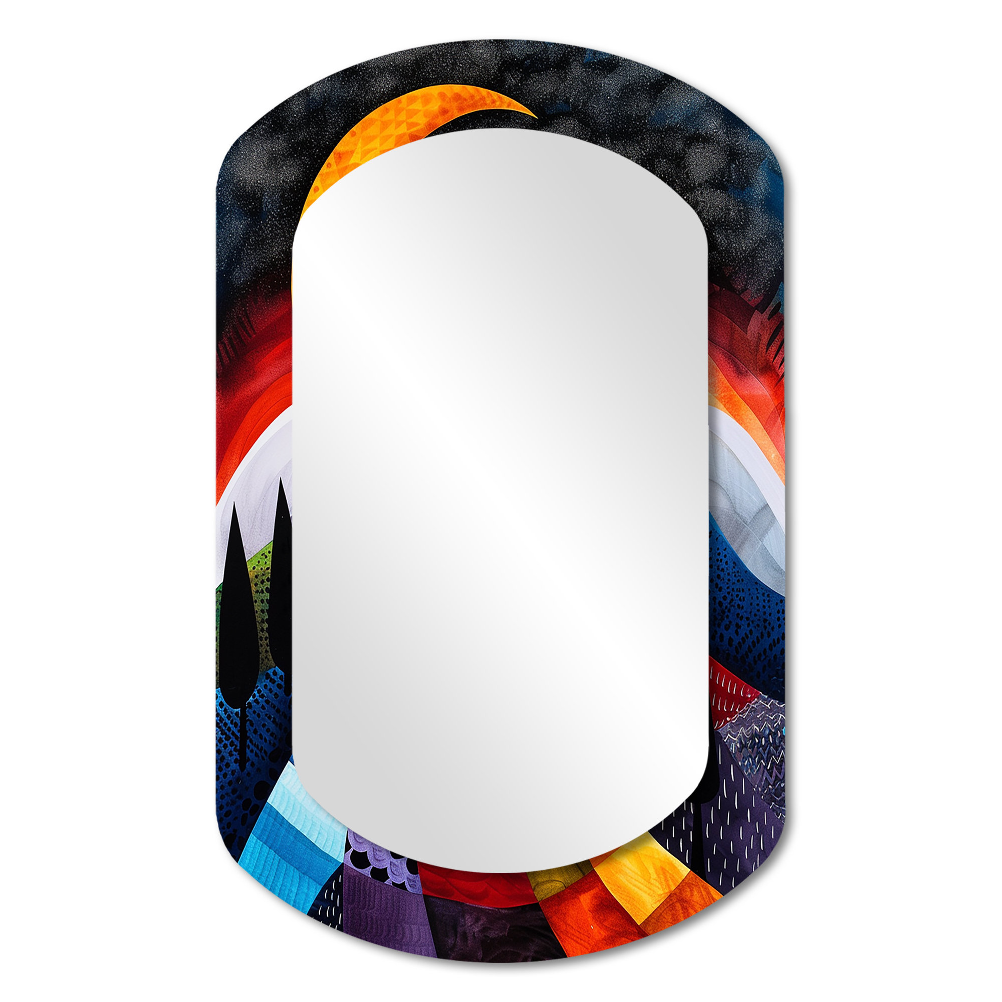 Ivy Bronx Yellow Tree On Graphic Fantasy Mountain Road - Abstract ...