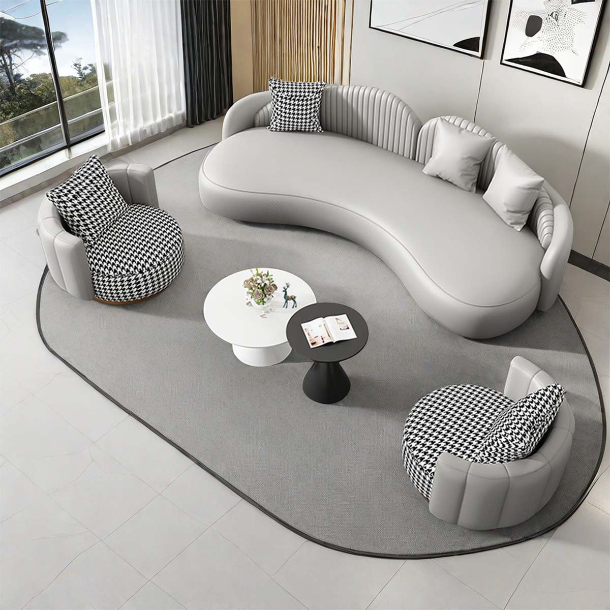 Hokku Designs Takashi 4 - Piece Faux Leather Living Room Set | Wayfair