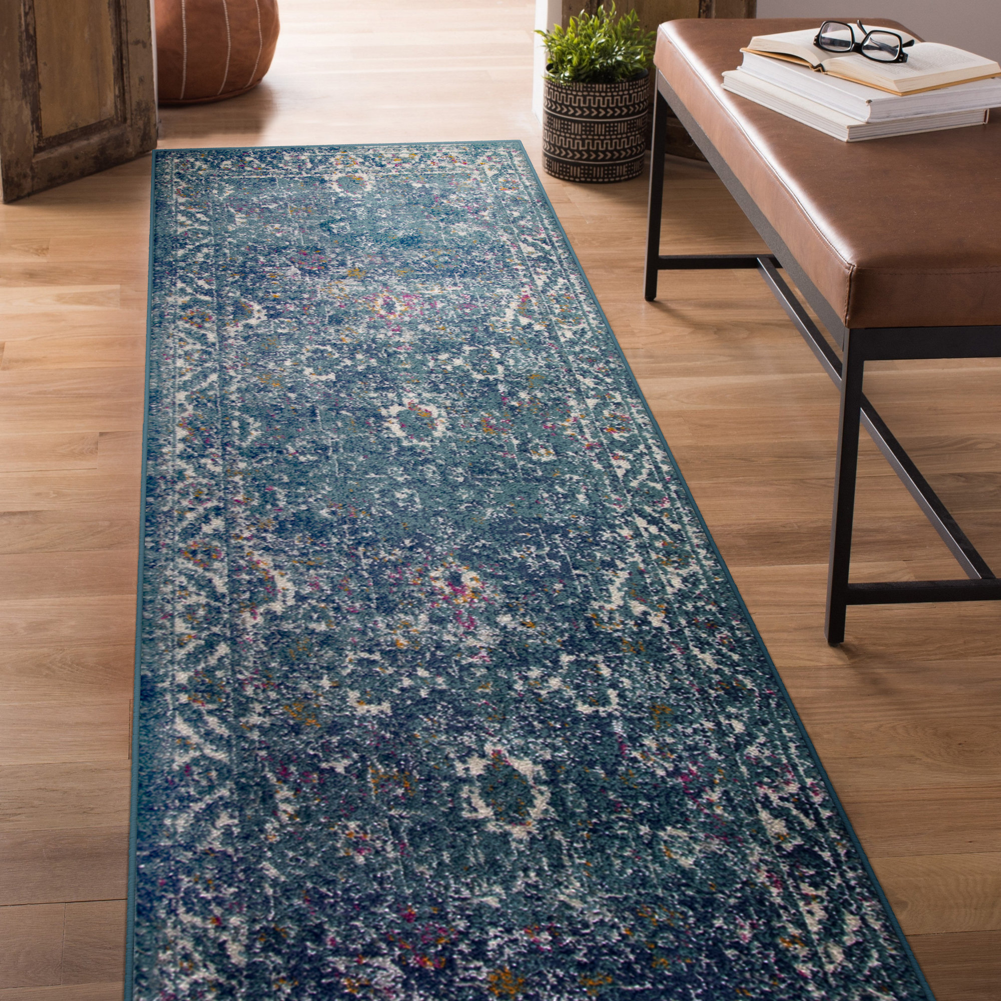 Bungalow Rose Jaimez Oriental Turquoise Area Rug & Reviews | Wayfair