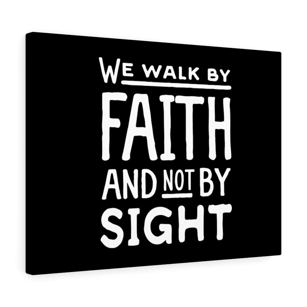 Trinx We Walk By Faith Underlined Black Christian Wall Art Bible Verse ...