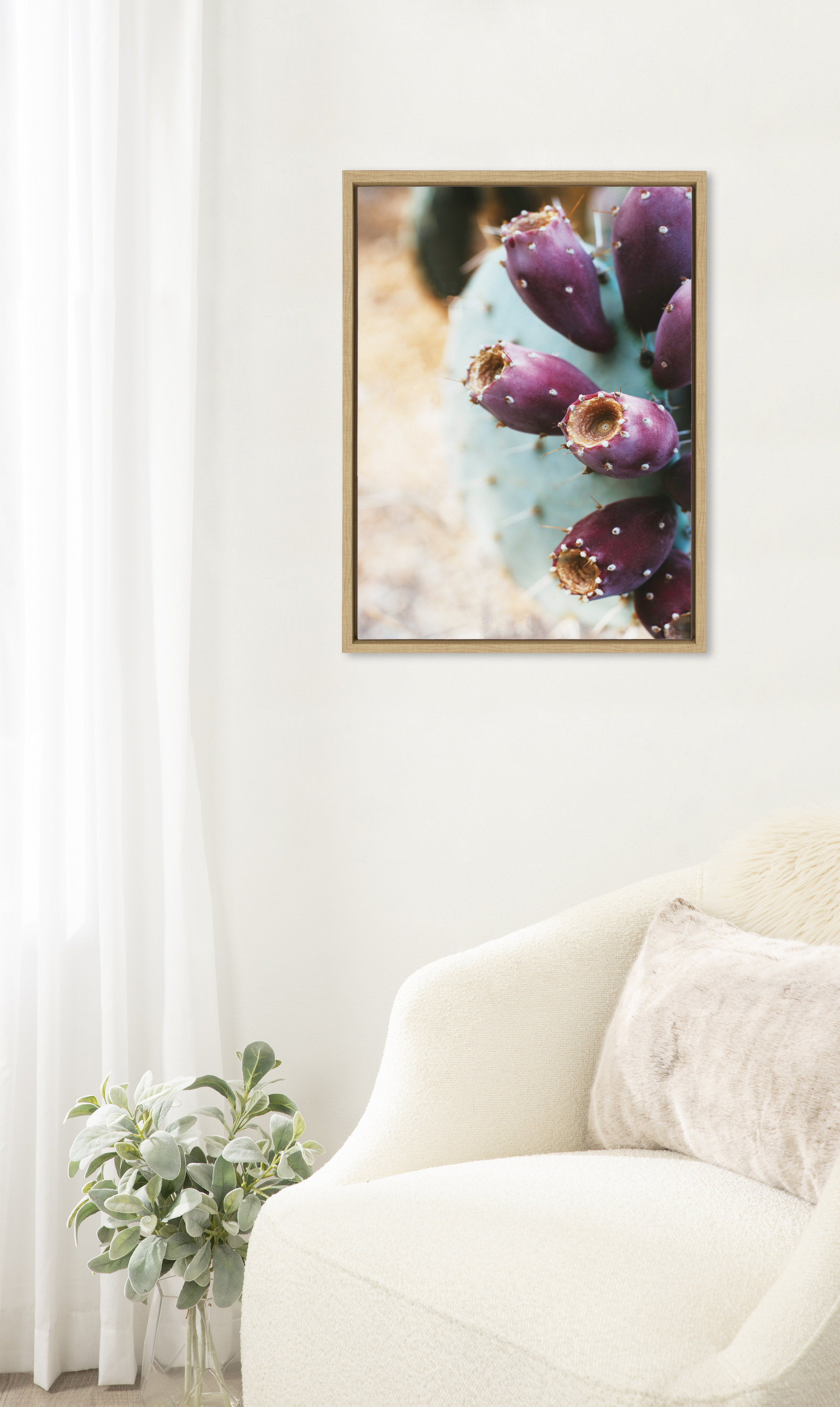 Beachcrest Home™ Shalyce Desert Landscape Cactus Canvas Framed On ...