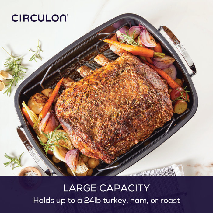 Circulon Ultra-Lasting Nonstick Roaster / Roasting Pan With Easy Serve ...