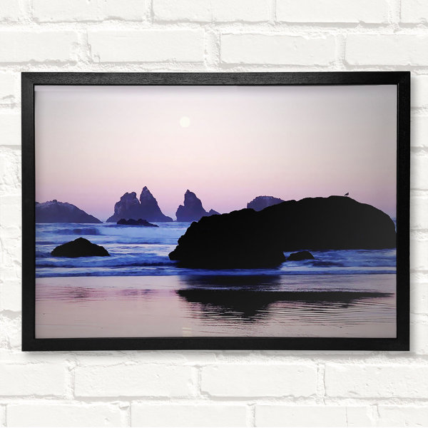House of Hampton Pink Ocean Moon Framed Print | Wayfair.co.uk