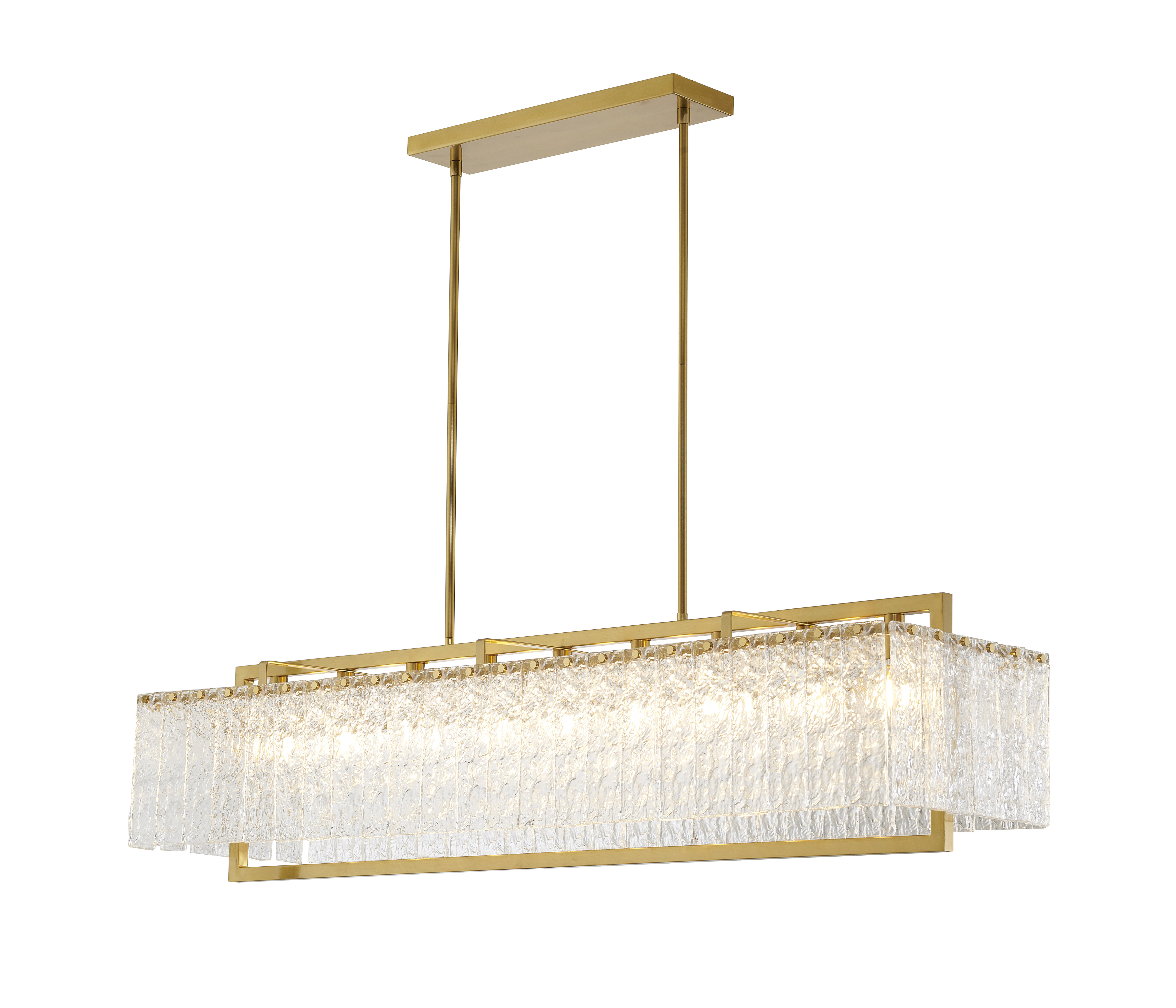 Mercer41 Nargish 9 Light Gold Rectangular Chandelier With Crystal ...