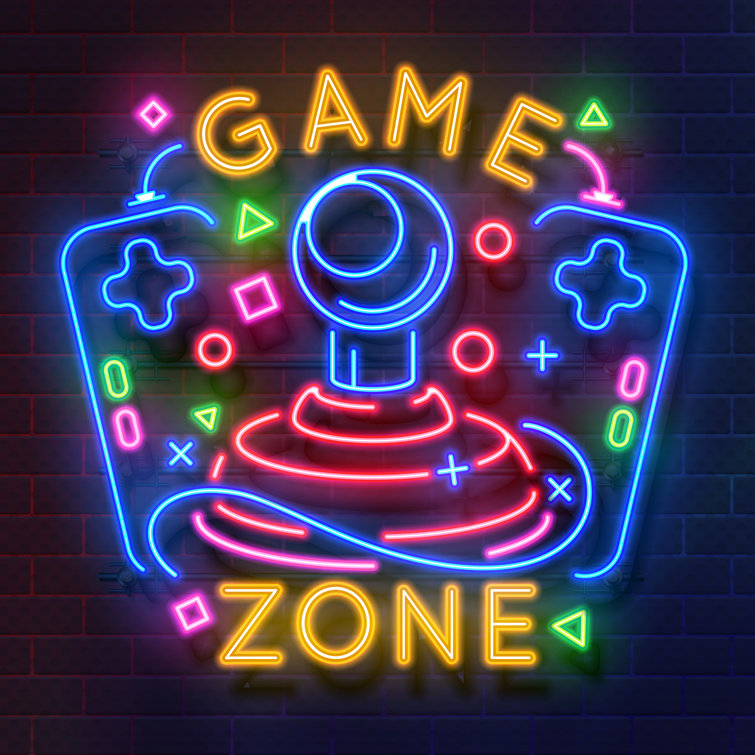 Ebern Designs Neon Game Signs. On Canvas Graphic Art | Wayfair