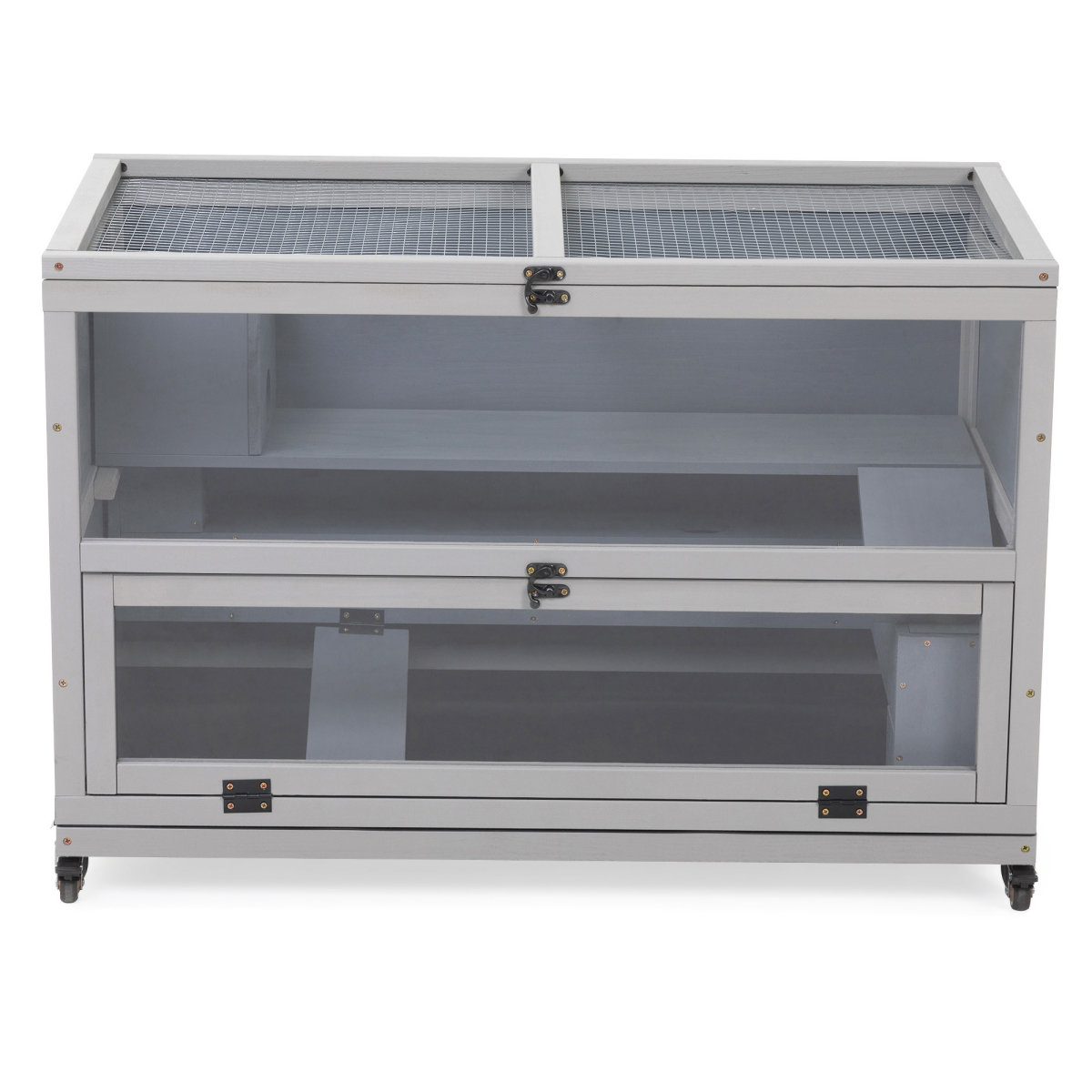 One Allium Way® 35.4-inch Pine Wood Hamster Cage With Tunnel, Removable ...