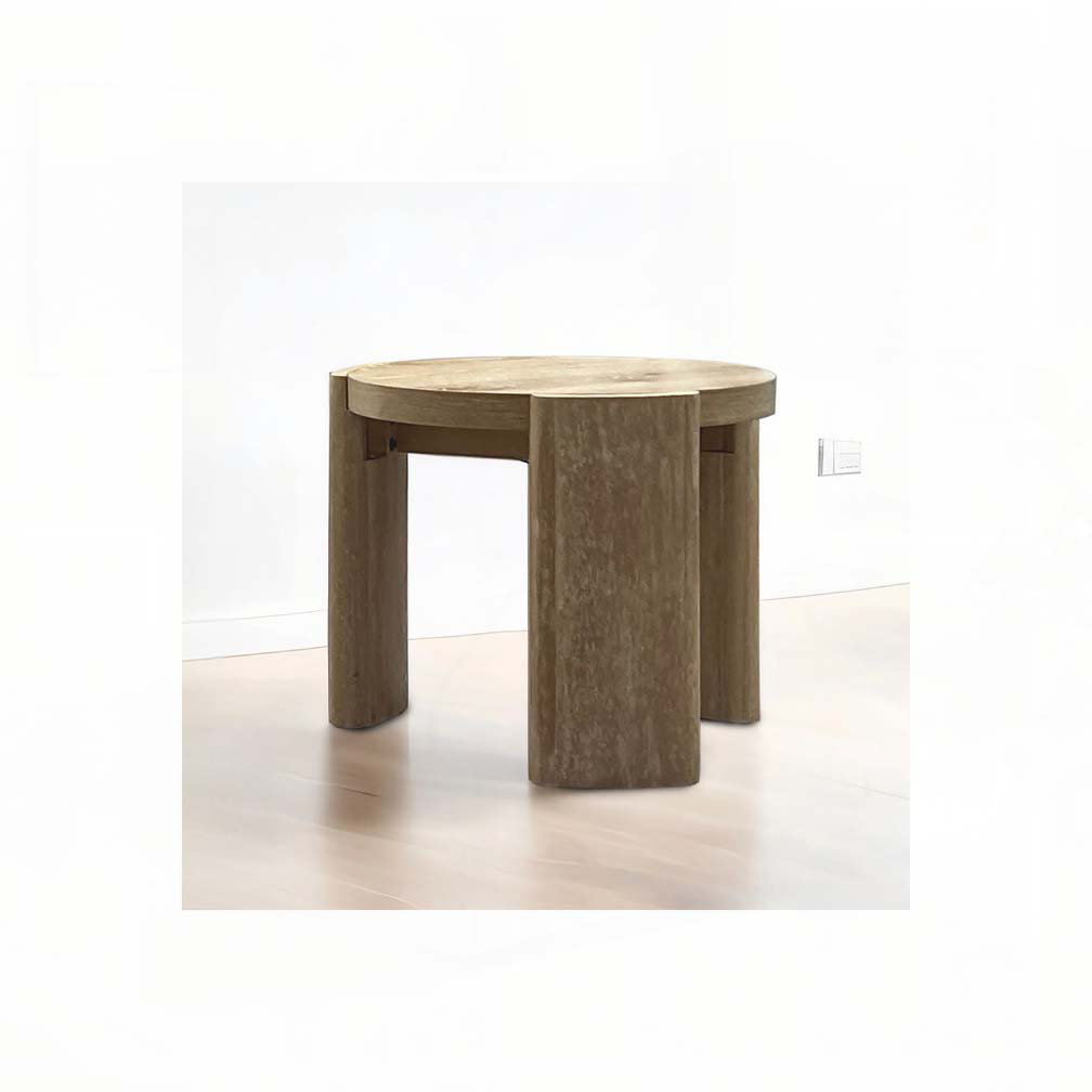 Latitude Run® Round End Table Contemporary Style Panel Base Rubberwood ...