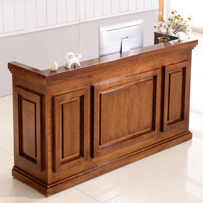 Red Barrel Studio® Brown Standard Solid Reception Desk | Wayfair