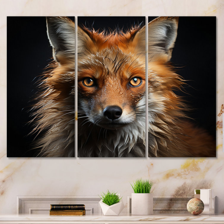 Millwood Pines Fox Portrait Photo On Canvas 3 Pieces Print - Wayfair Canada