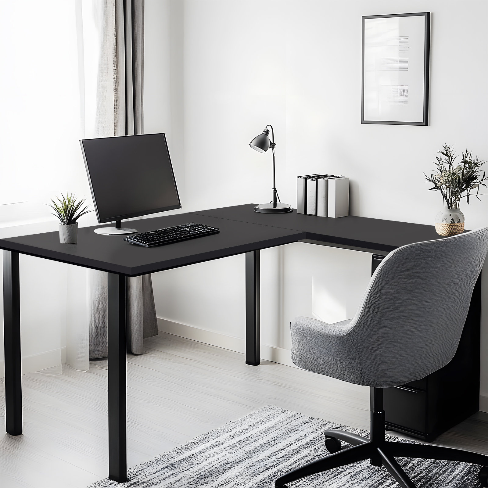 Kaboon 55x24 inch Universal Table Top, Black | Wayfair