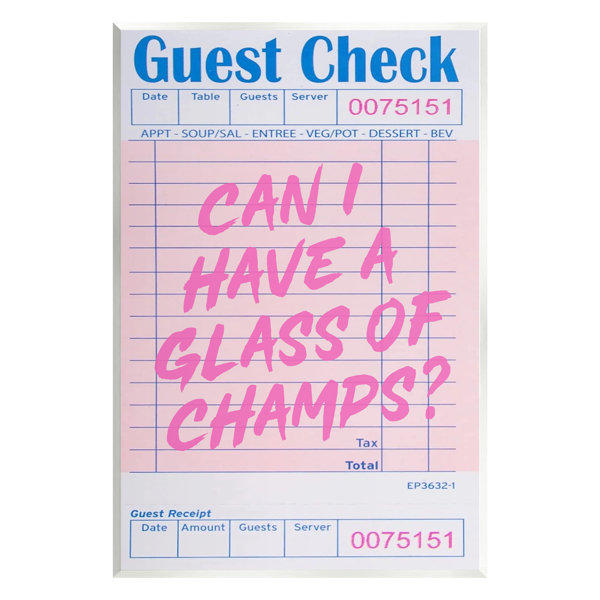 Stupell Industries Bb-558-Wood " Vintage Receipt Champagne Phrase " by ...