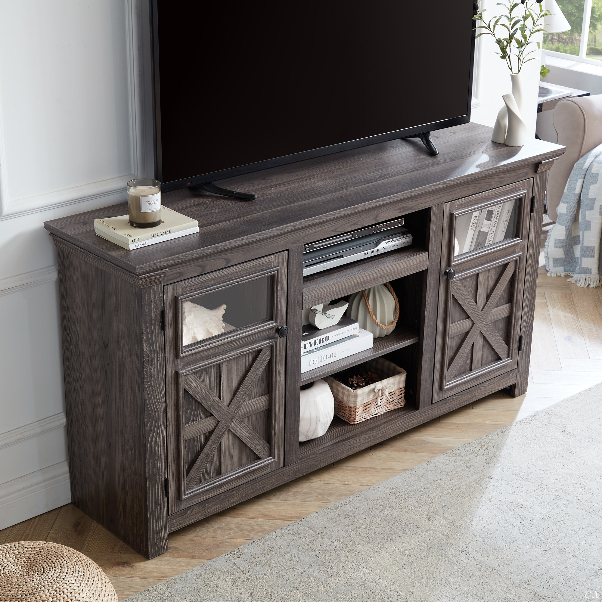 Ophelia & Co. 2 Doors Cabinet Farmhouse Cabinet, Farmhouse TV Stand ...