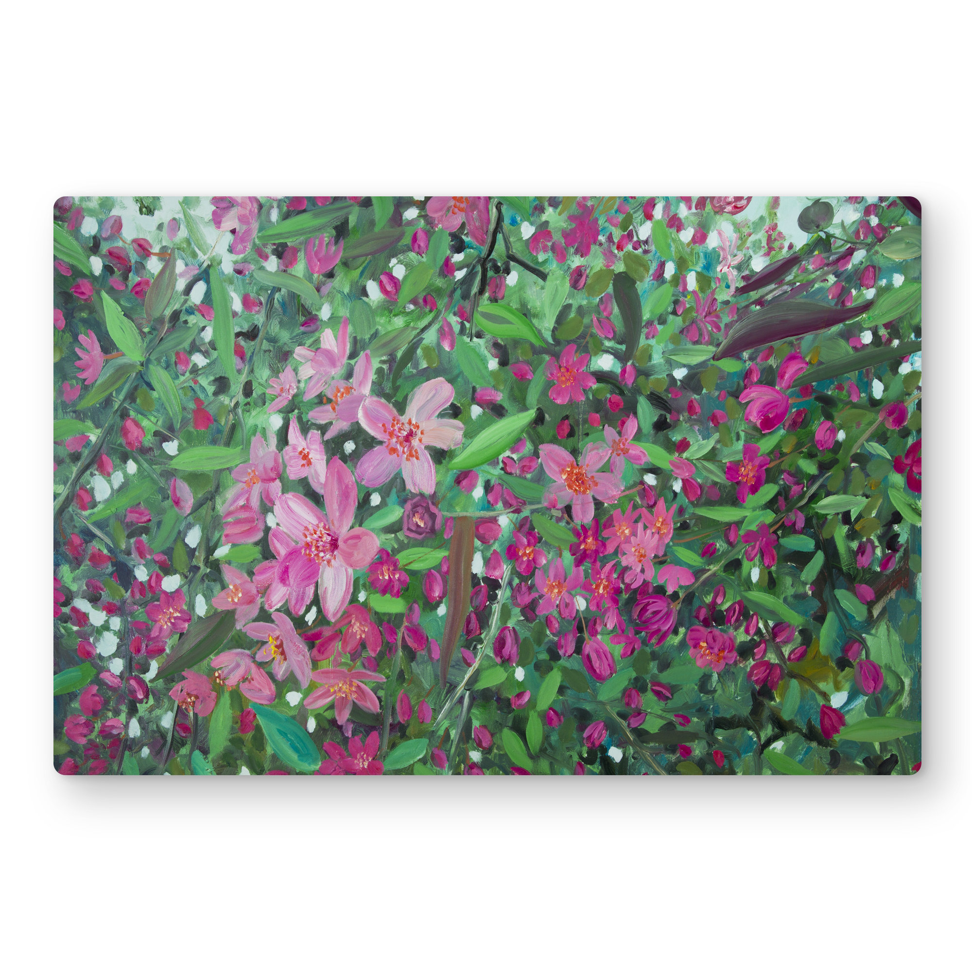 Lark Manor™ Cherry Tree Blooming - Pink Flowers Metal Print for Home ...
