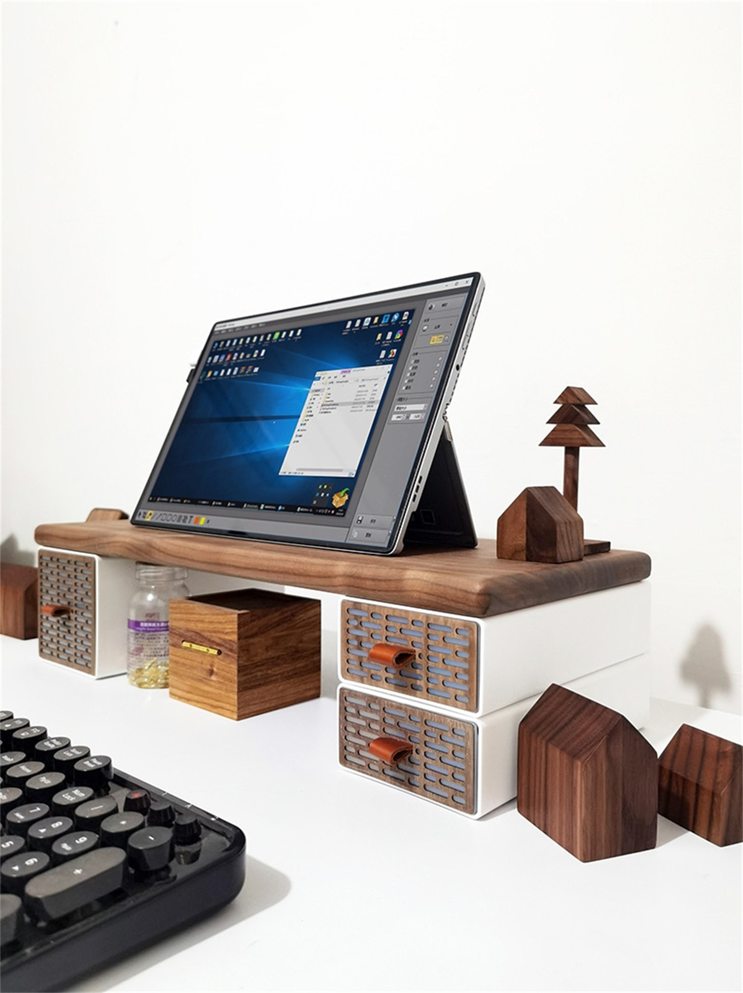 Hokku Designs Ergowood Desktop Computer Monitor Riser | Wayfair