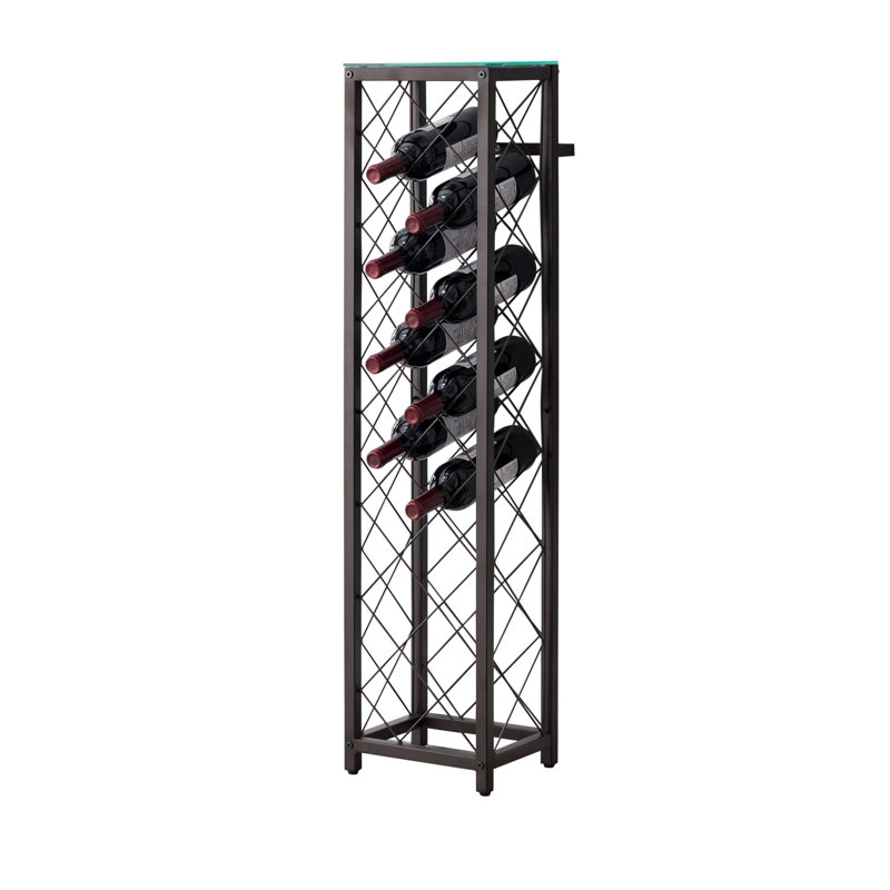 17 Stories Talladega Freestanding Floor Wine Rack Storage Tower - Metal ...