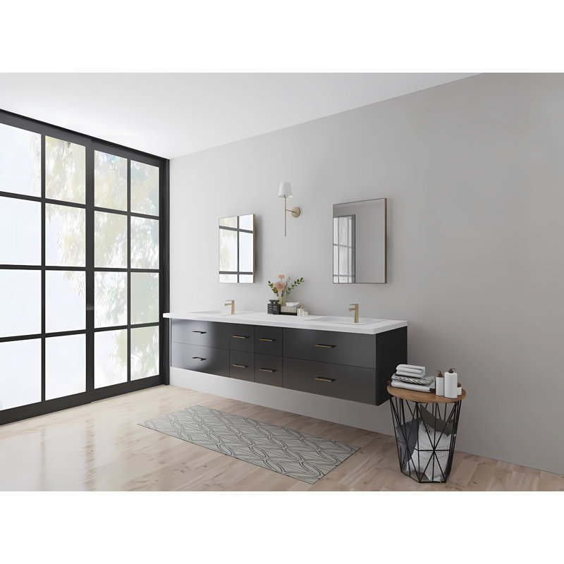 YUDEZIGN Calgary 90.5'' Double Bathroom Vanity Base Only | Wayfair