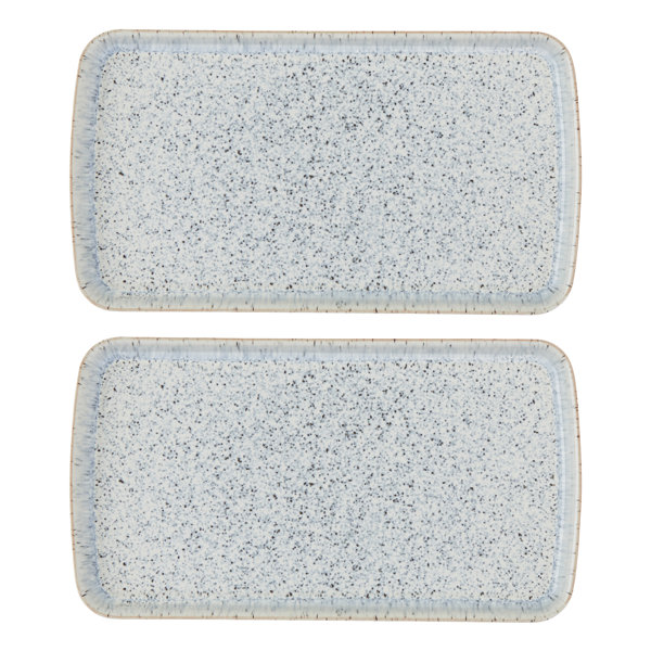 Denby HALO SPECKLE SET OF 2 SMALL RECTANGULAR PLATTERS | Wayfair.co.uk