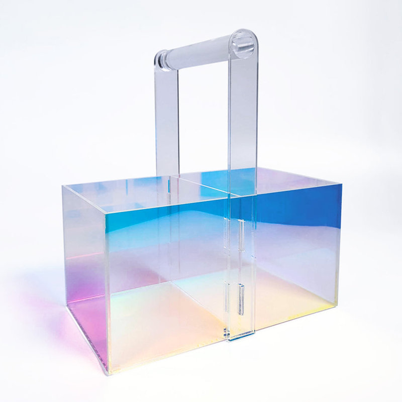 Ivy Bronx Ingbert Prisma Clear Acrylic Makeup Organizer, 2 Compartment ...