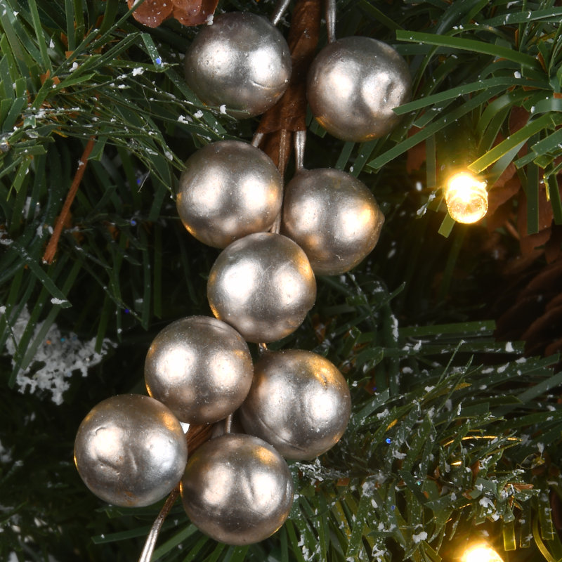 The Holiday Aisle® 2 ft. Snowy Morgan Spruce Tree with Battery Operated ...