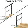 HomLux HOMLUX Hand Rails for Outdoor Steps, Wrought Iron Railing, Porch ...