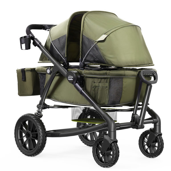 VEVOR Foldable 4 Wheel Multi-Child Stroller with Storage | Wayfair