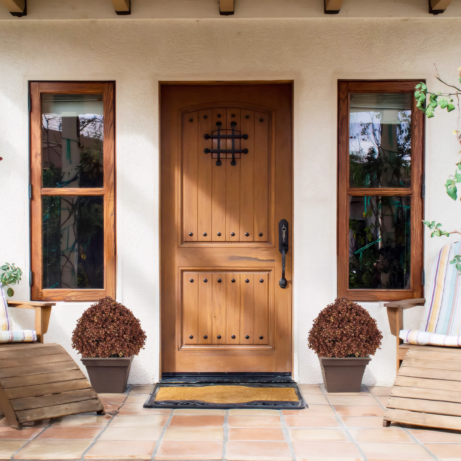 Primrue 24" Artificial Fall Autumn Outdoor Topiary Ball Tree Potted ...