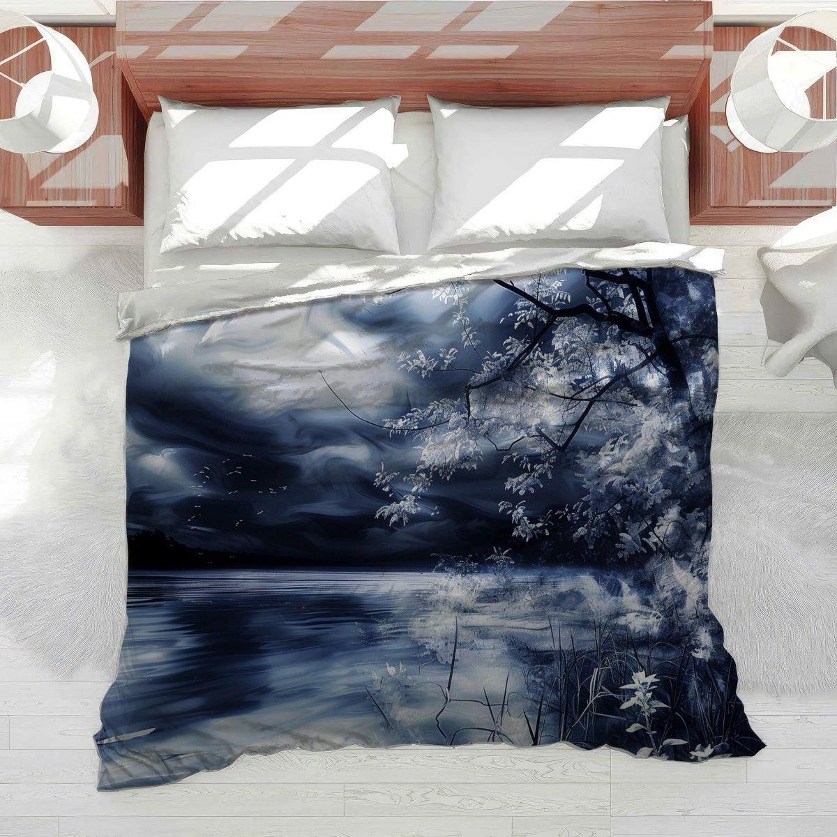 VisionDecor Cliffside Birds Bedding Nature Duvet Cover Dramatic | Wayfair