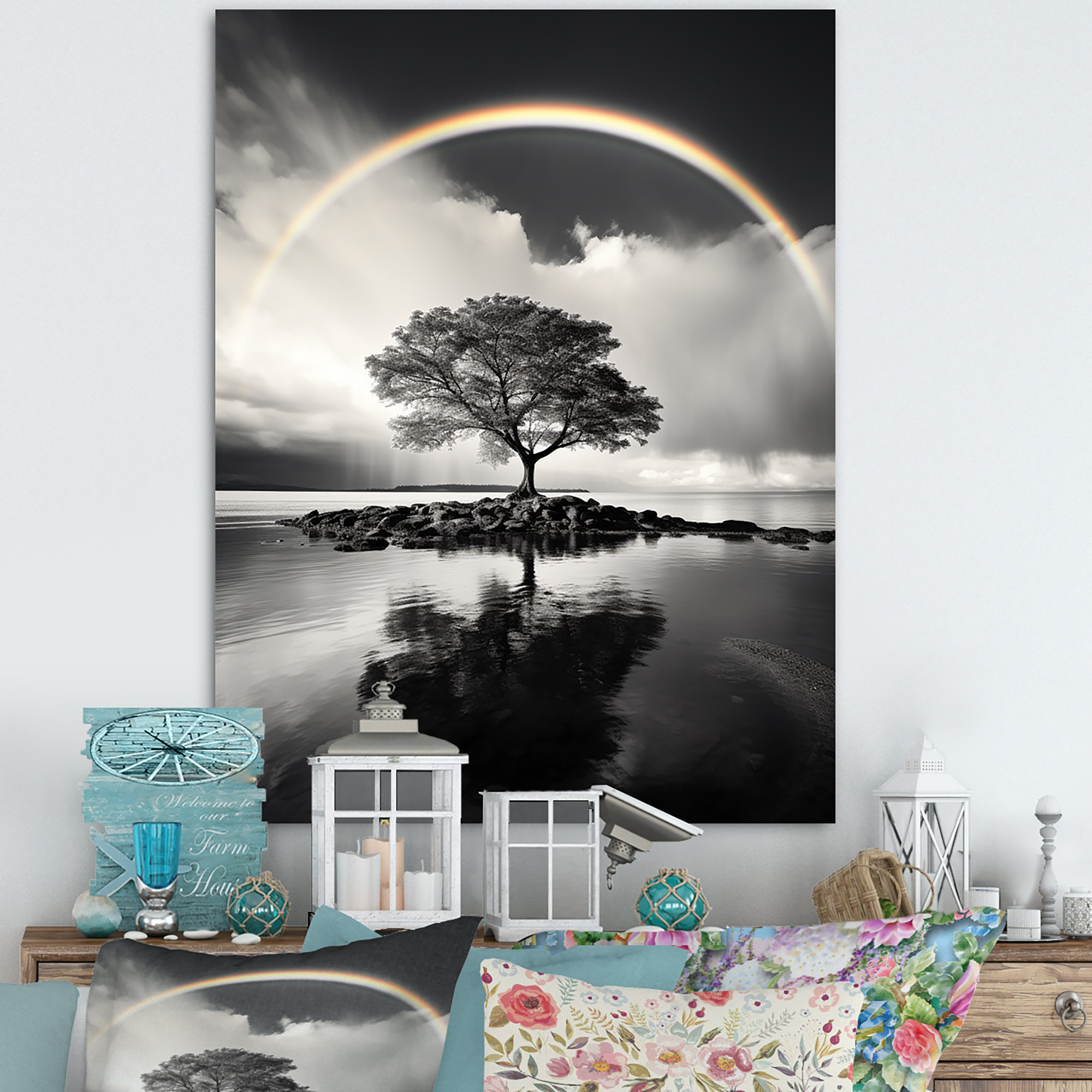 Winston Porter Rainbow Grayscale Arc over Tree II - Print - Wayfair Canada