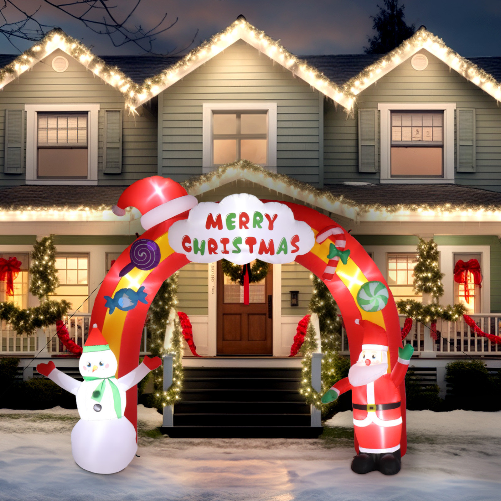 The Holiday Aisle® Christmas Arch Inflatable & Reviews | Wayfair