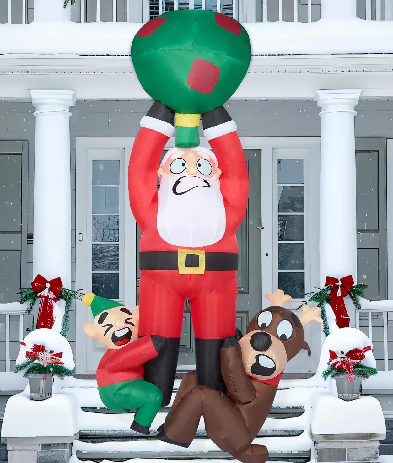 The Holiday Aisle® The 8 FT Tall Christmas Inflatable Hanging Santa ...