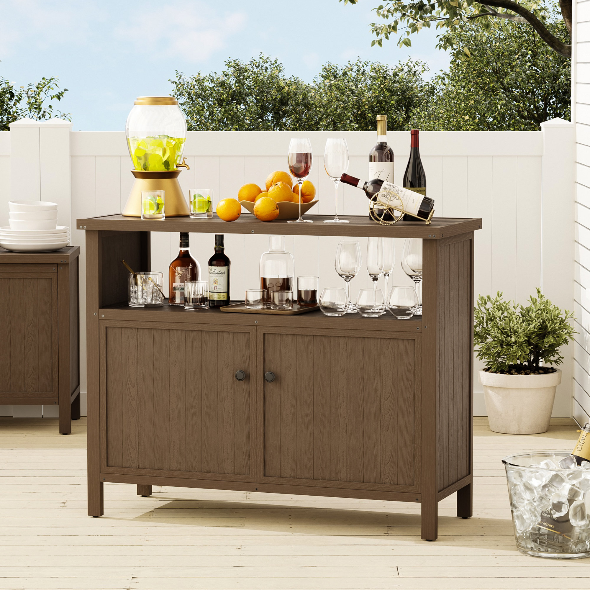 Red Barrel Studio® Durable Outdoor Bar Table Made of HDPE Material ...