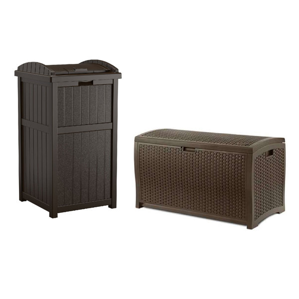 Suncast Resin Manual Lift Trash Can Sets ( 33 Gallons ) - Wayfair Canada