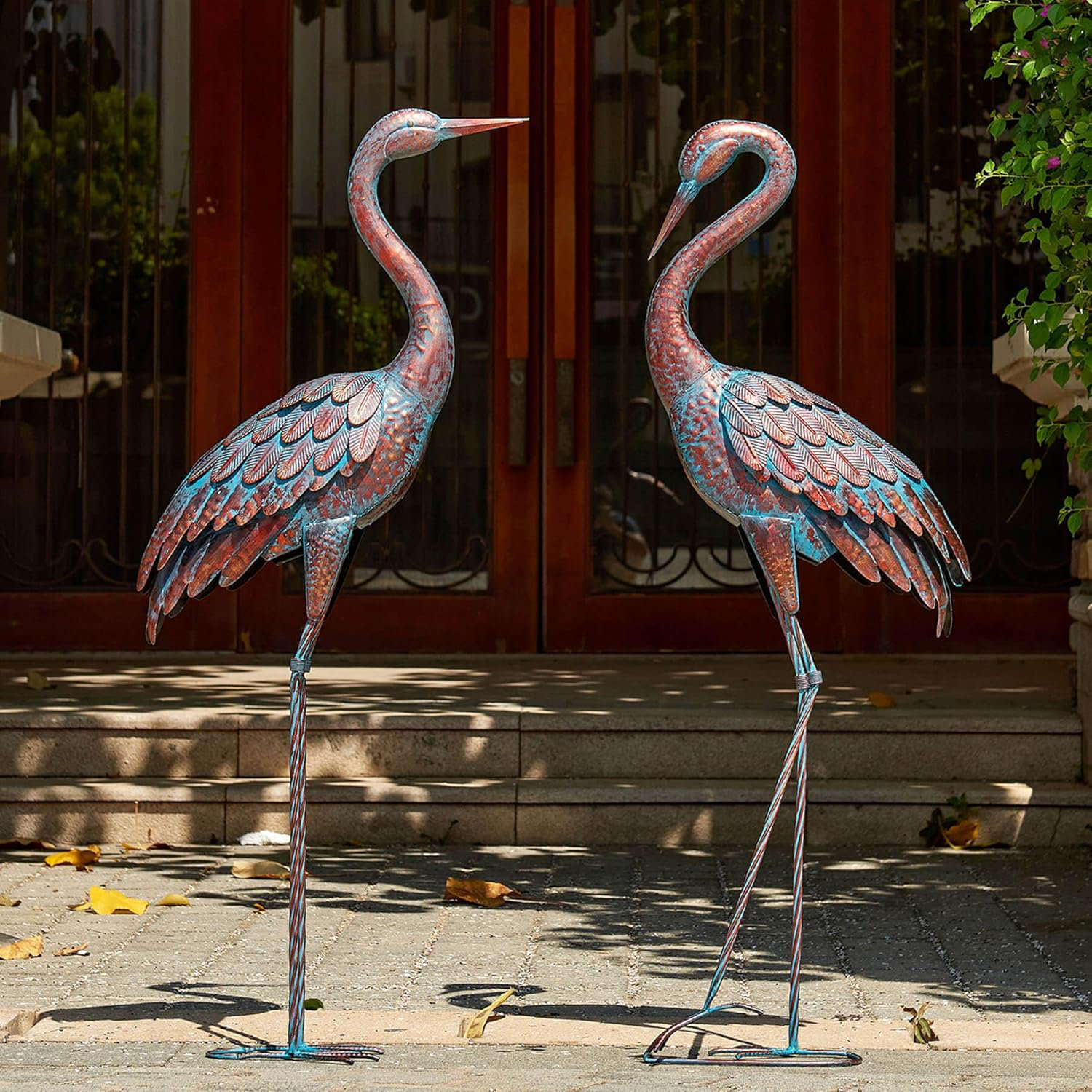 Beachcrest Home™ Garden Crane Statues Patina Heron Decoy, Standing ...