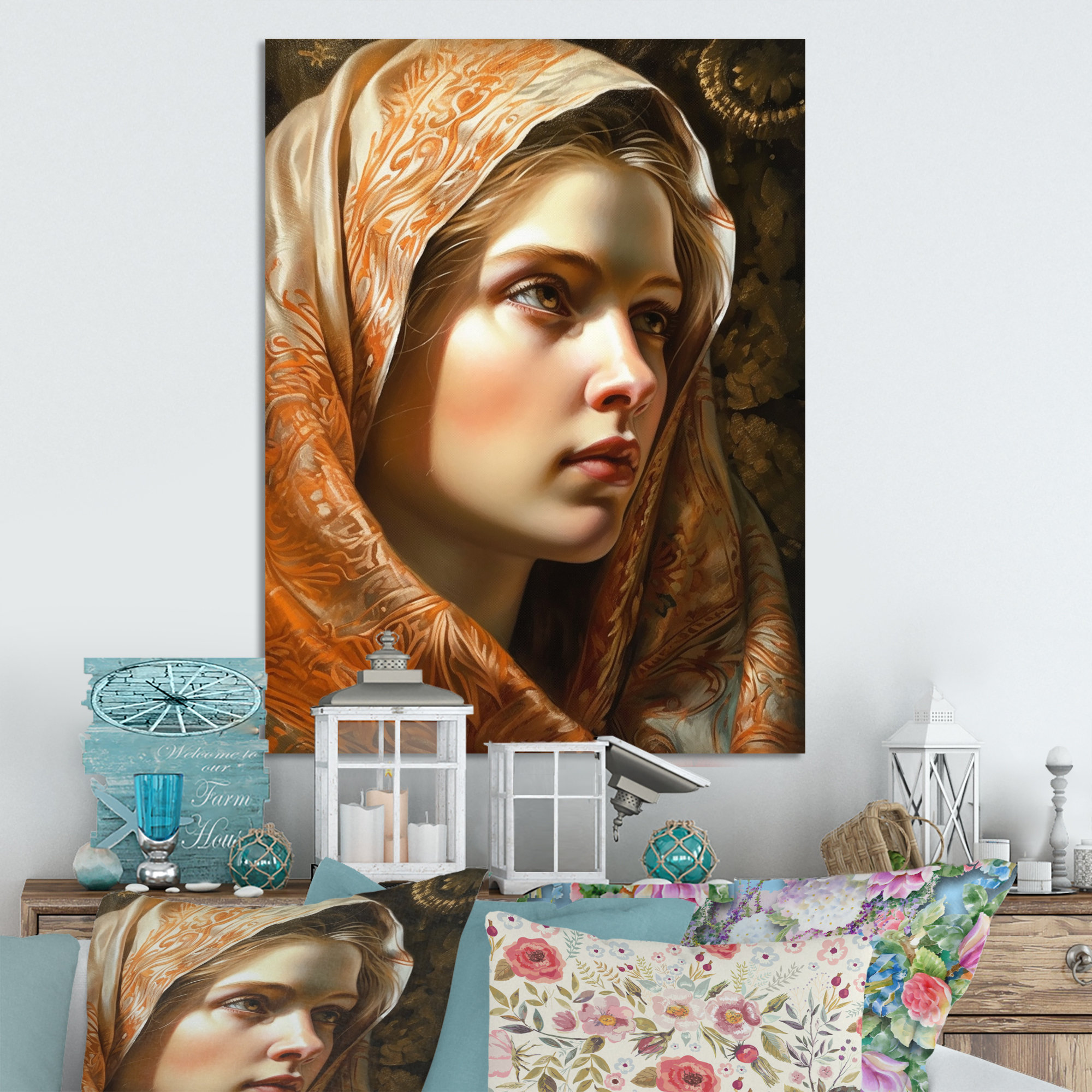 Bungalow Rose Faitful Virgin Mary Christian II On Metal Print | Wayfair